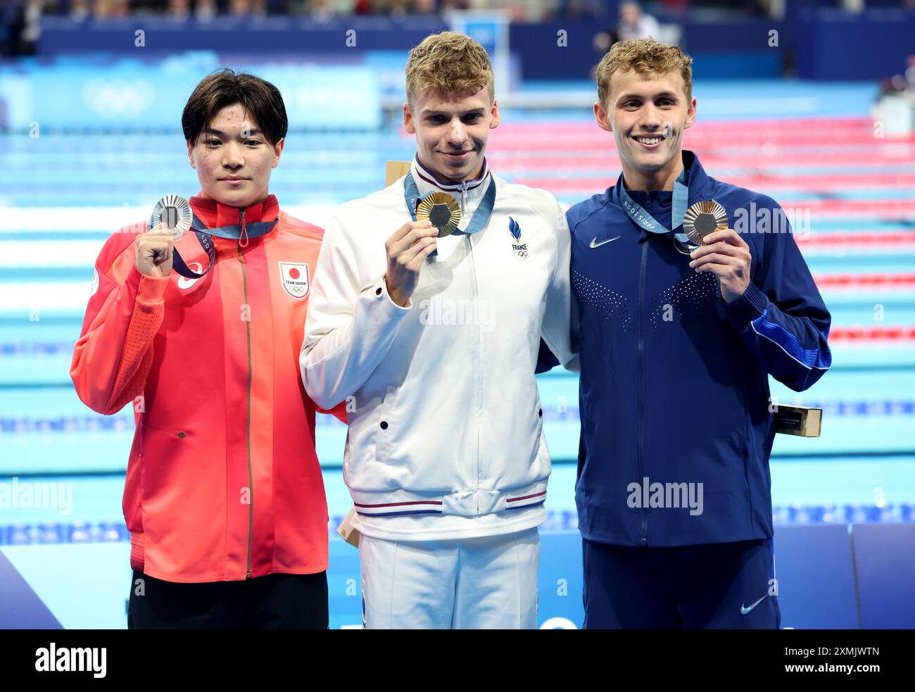 Paris, France. July 28th 2024. (left to right) Silver medalist Japan's ...