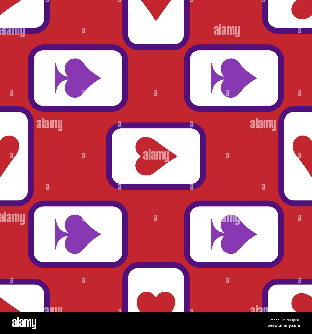 Purple falling playing cards seamless pattern. Poker and Wonderland ...