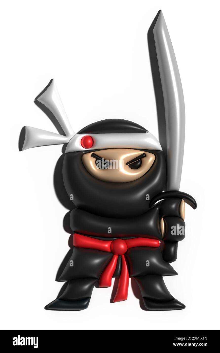3d illustration ninja sword in Cut Out Stock Images & Pictures - Alamy