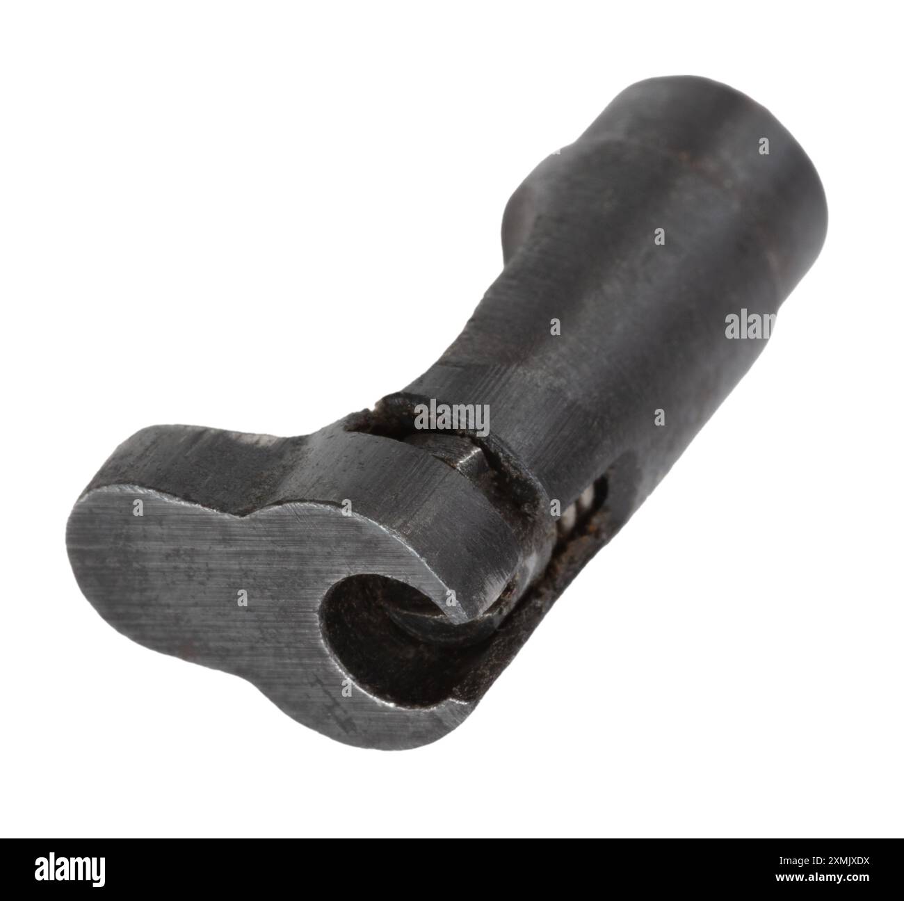 Semi-automatic pistol's magazine catch removed with spring and spring ...