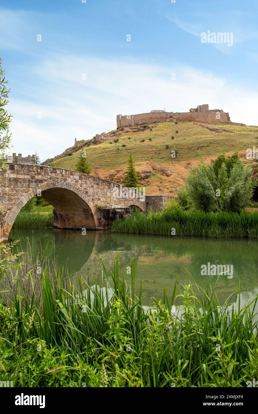 The Spanish medieval Castle of Osma built in 912 is situated on the ...