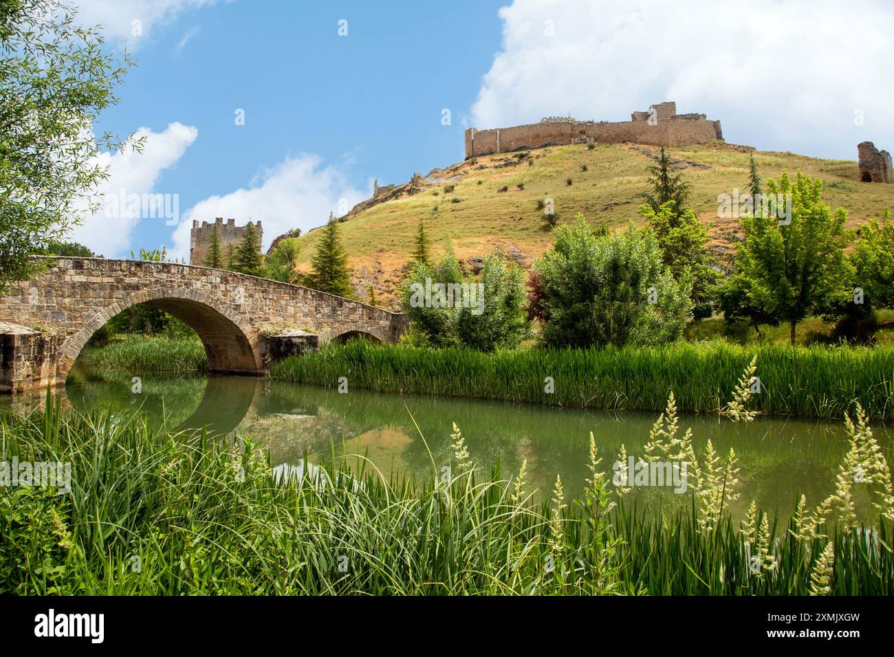 The Spanish medieval Castle of Osma built in 912 is situated on the ...