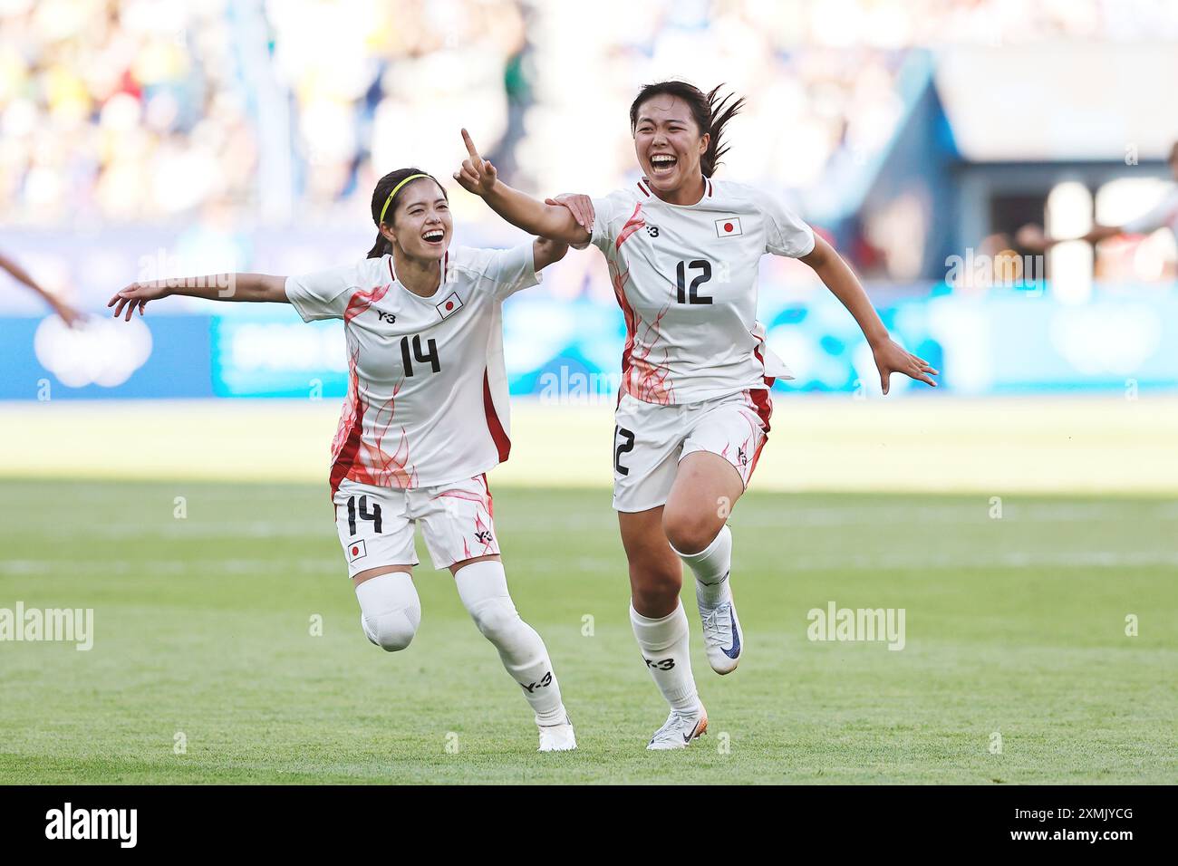 Paris, France. 28th July, 2024. (L-R) Yui Hasegawa, Momoko Tanikawa ...