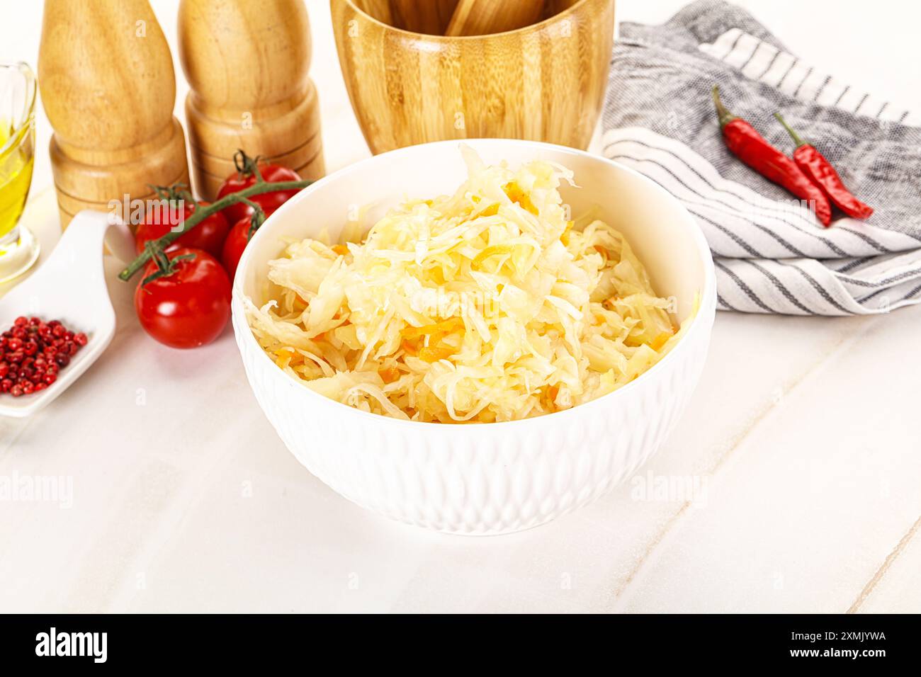 Homemade fermented cabbage with carrot Sauerkraut Stock Photo - Alamy