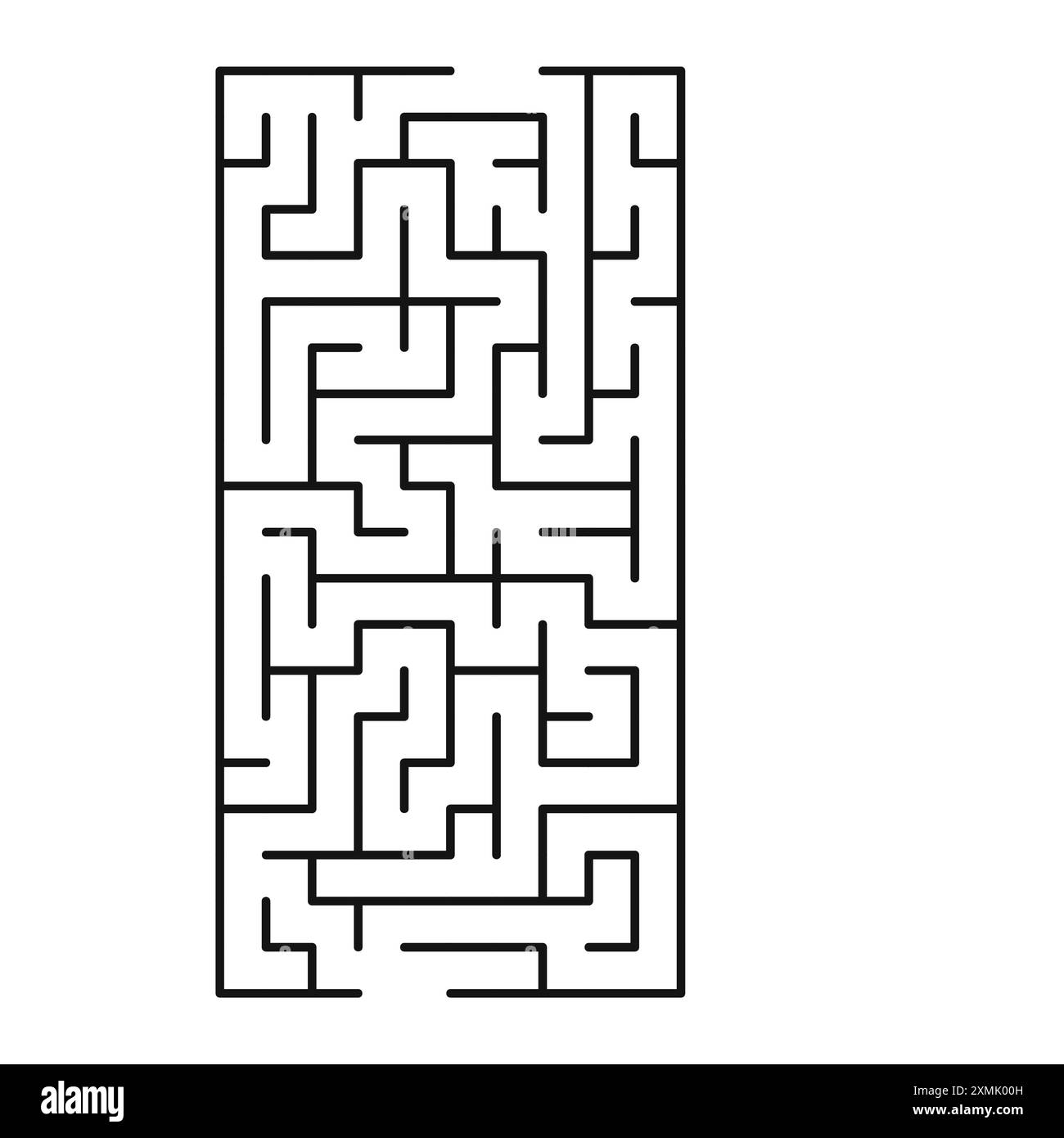 Maze shape design element. There is one entrance and exit and one ...