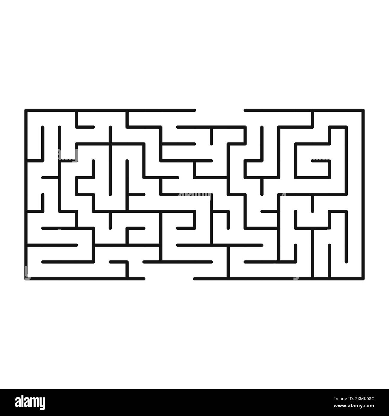 Maze shape design element. There is one entrance and exit and one ...