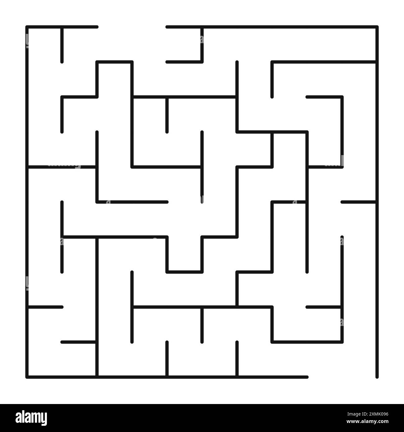 Maze shape design element. There is one entrance and exit and one correct path, but many paths ...