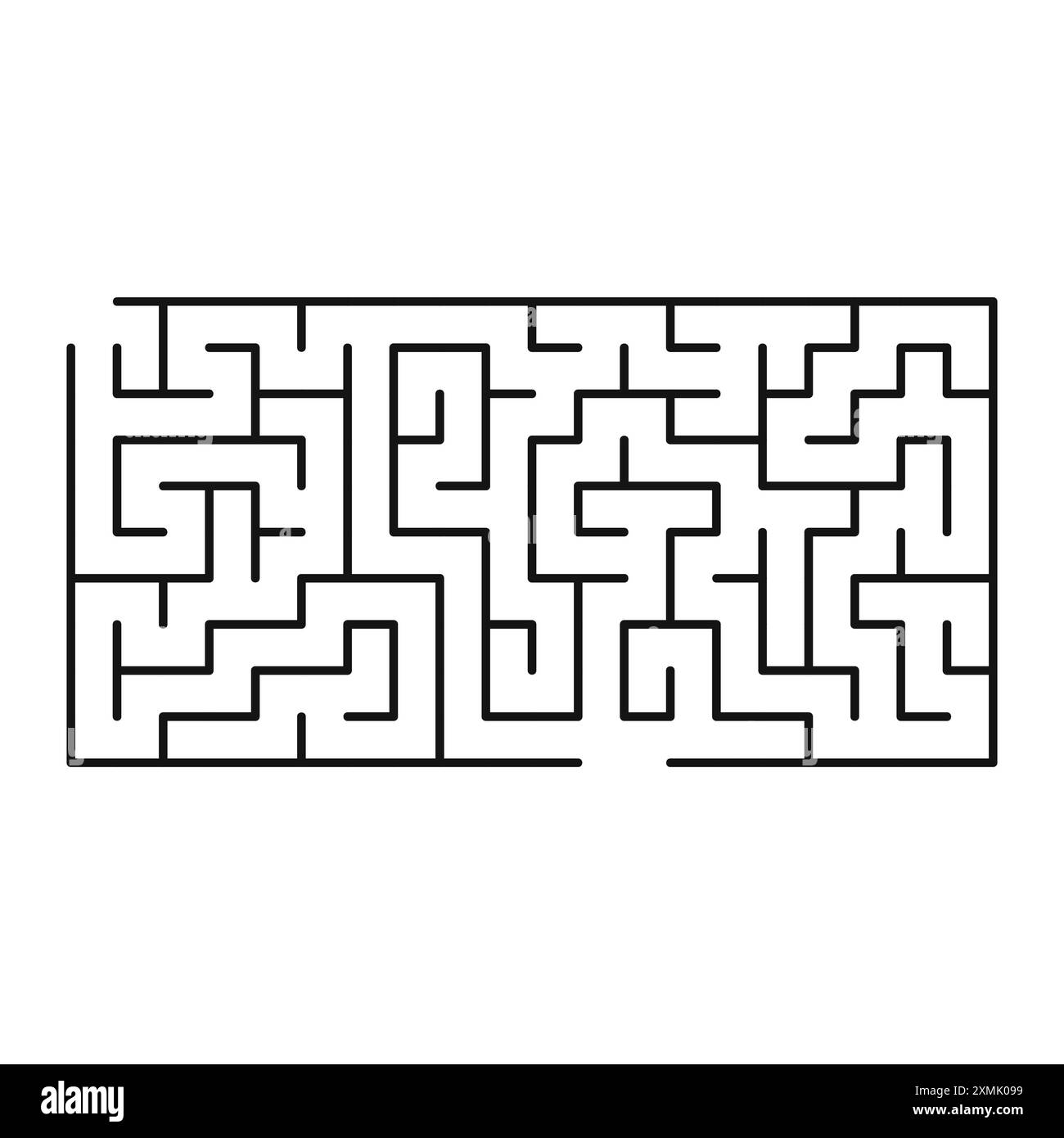 Maze shape design element. There is one entrance and exit and one ...