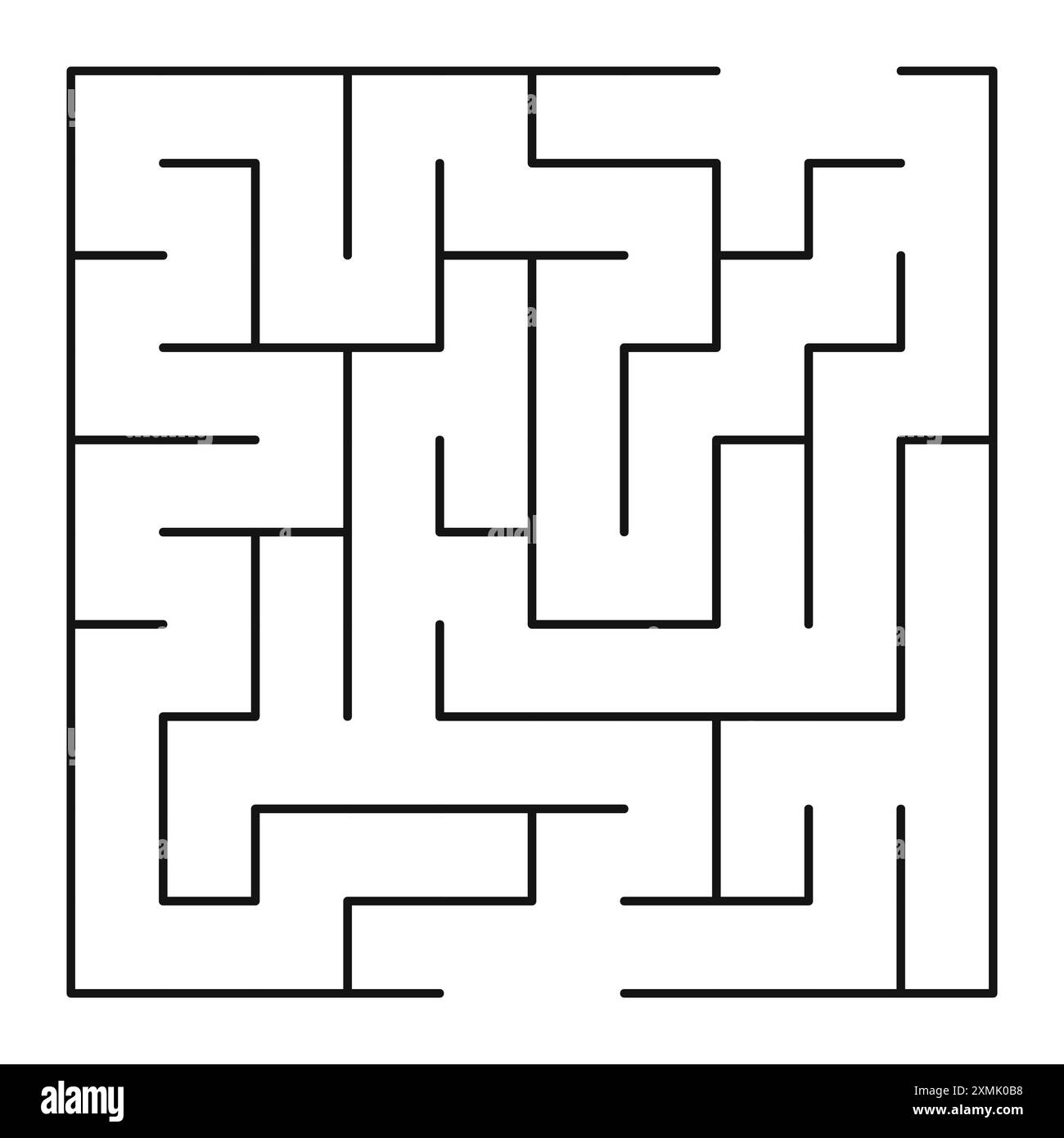 Maze shape design element. There is one entrance and exit and one ...
