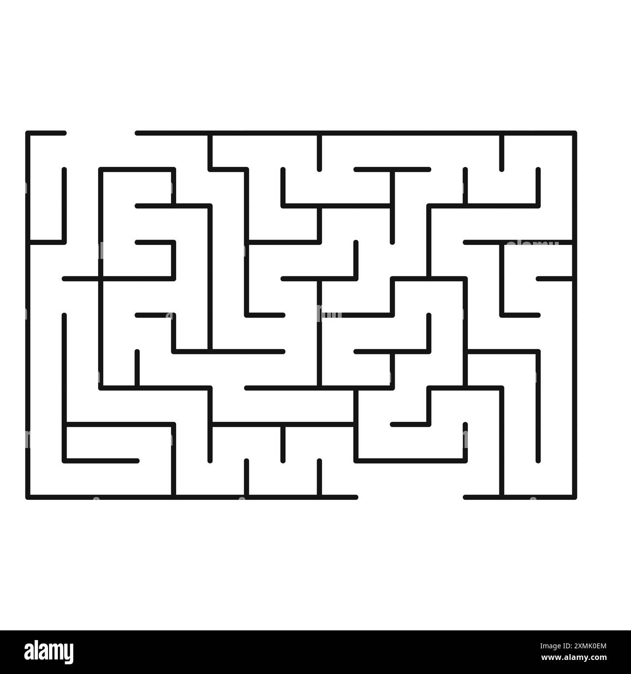 Maze shape design element. There is one entrance and exit and one ...