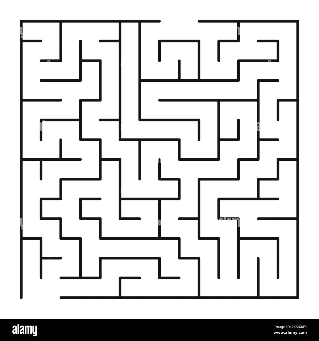 Maze shape design element. There is one entrance and exit and one ...