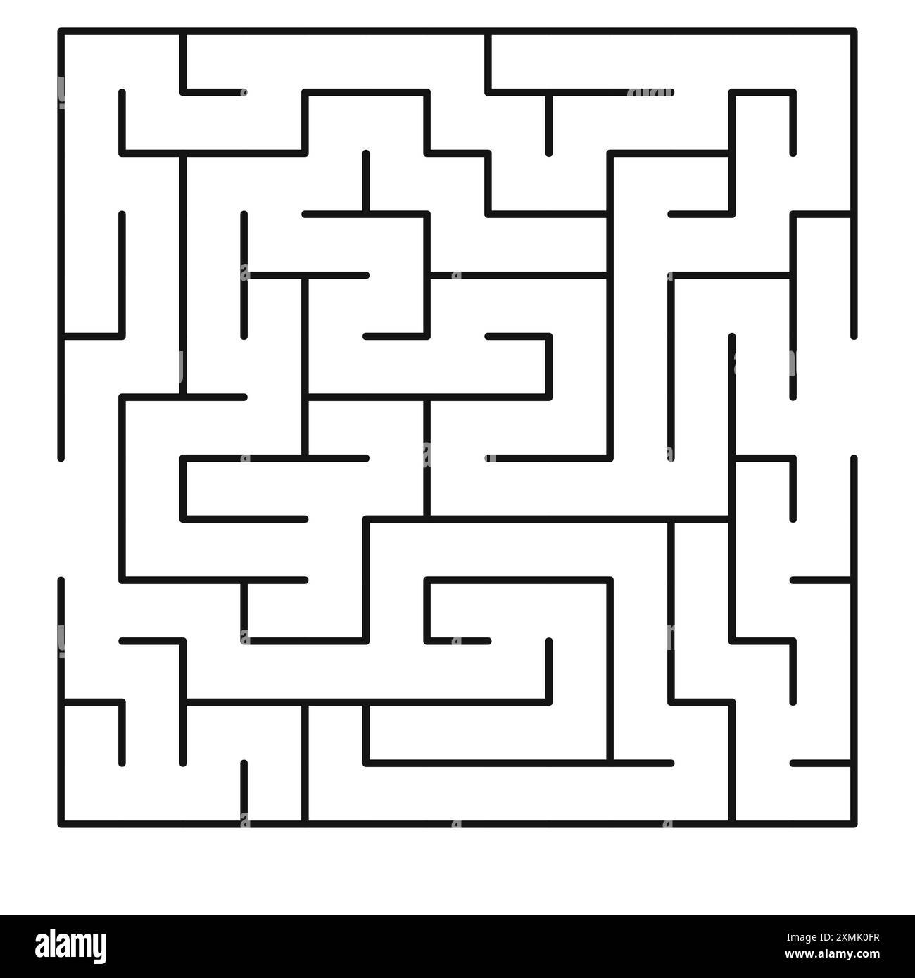 Maze shape design element. There is one entrance and exit and one ...