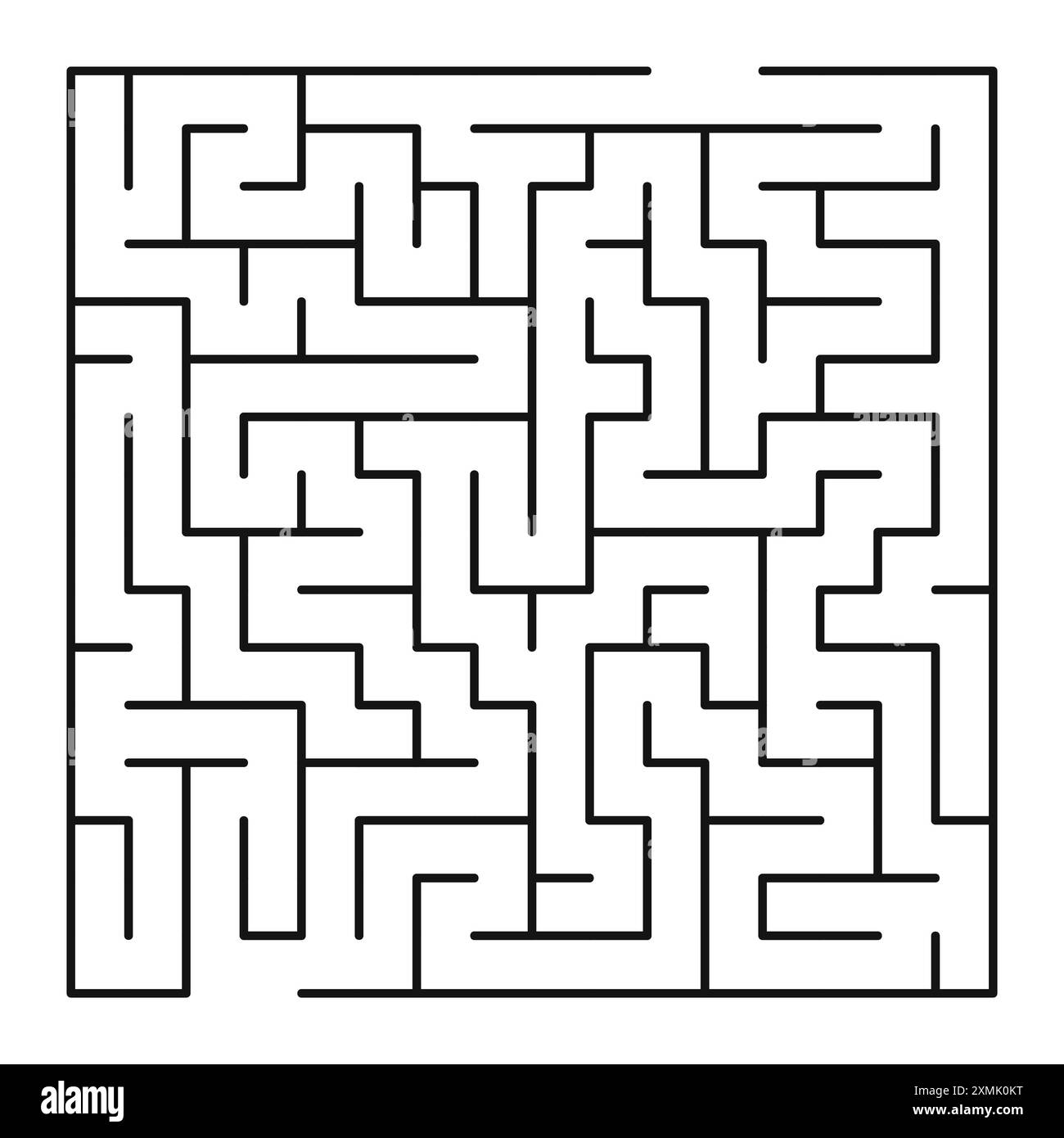 Maze shape design element. There is one entrance and exit and one correct path, but many paths ...