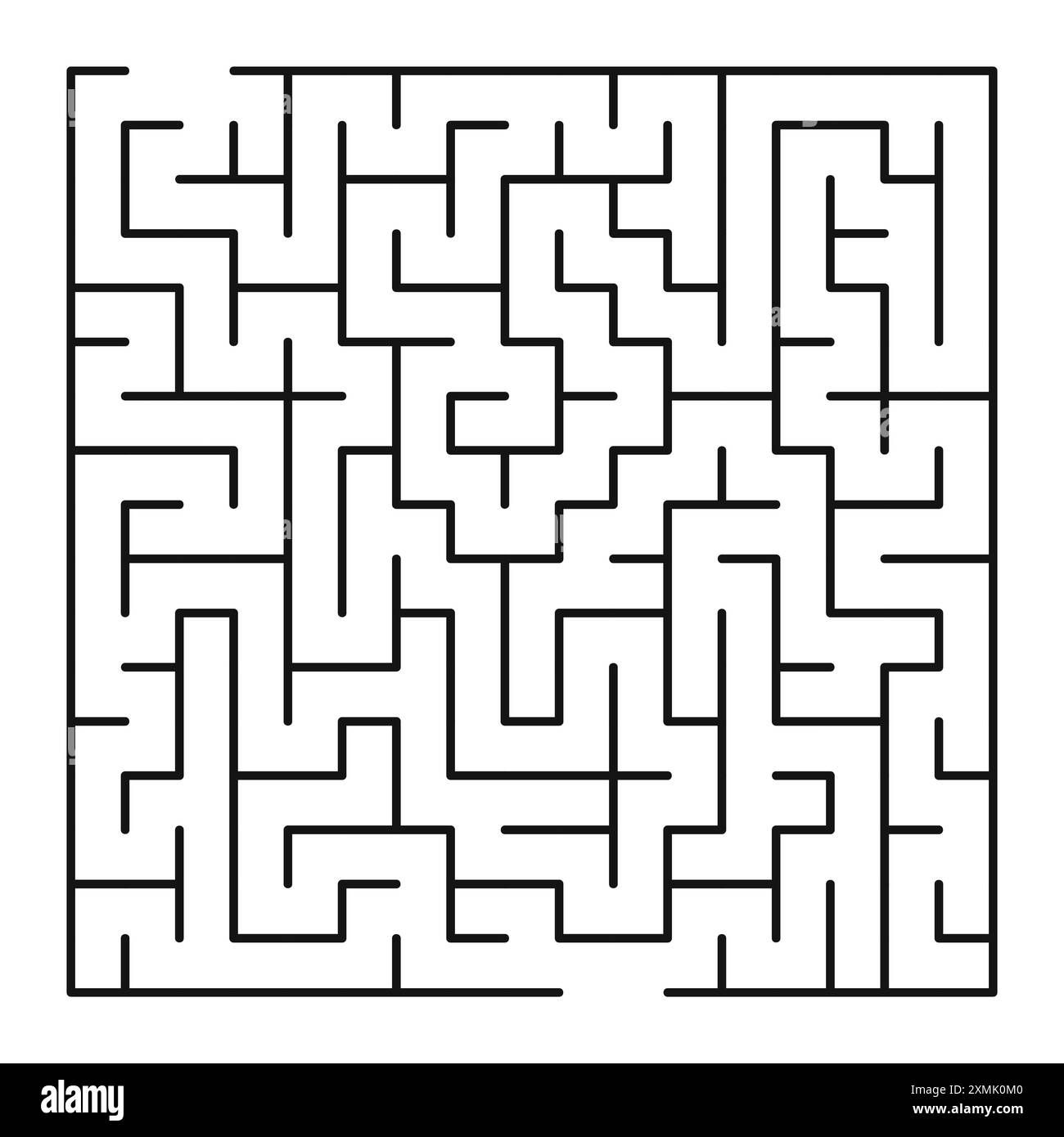 Maze shape design element. There is one entrance and exit and one ...