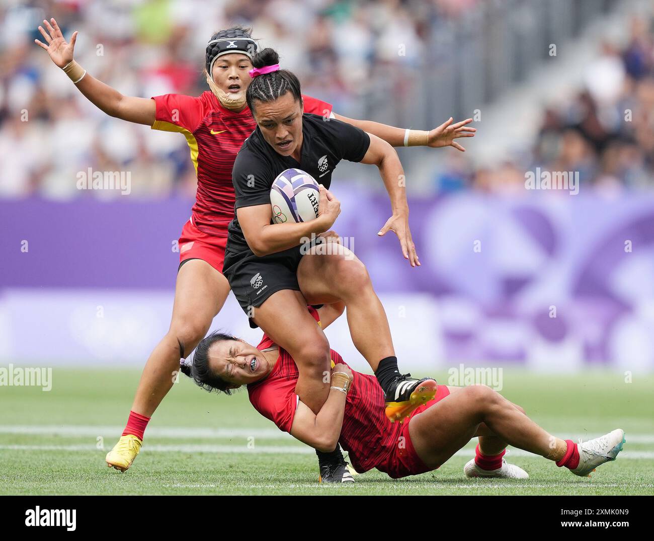 Paris, France. 28th July, 2024. Theresa Setefano (front) of New Zealand ...