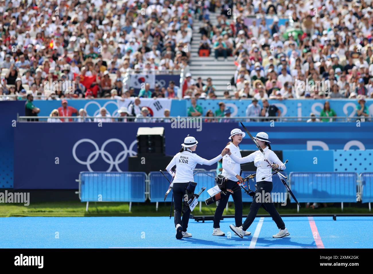 Paris, France. 28th July, 2024. Nam Suhyeon (R) of team South Korea ...