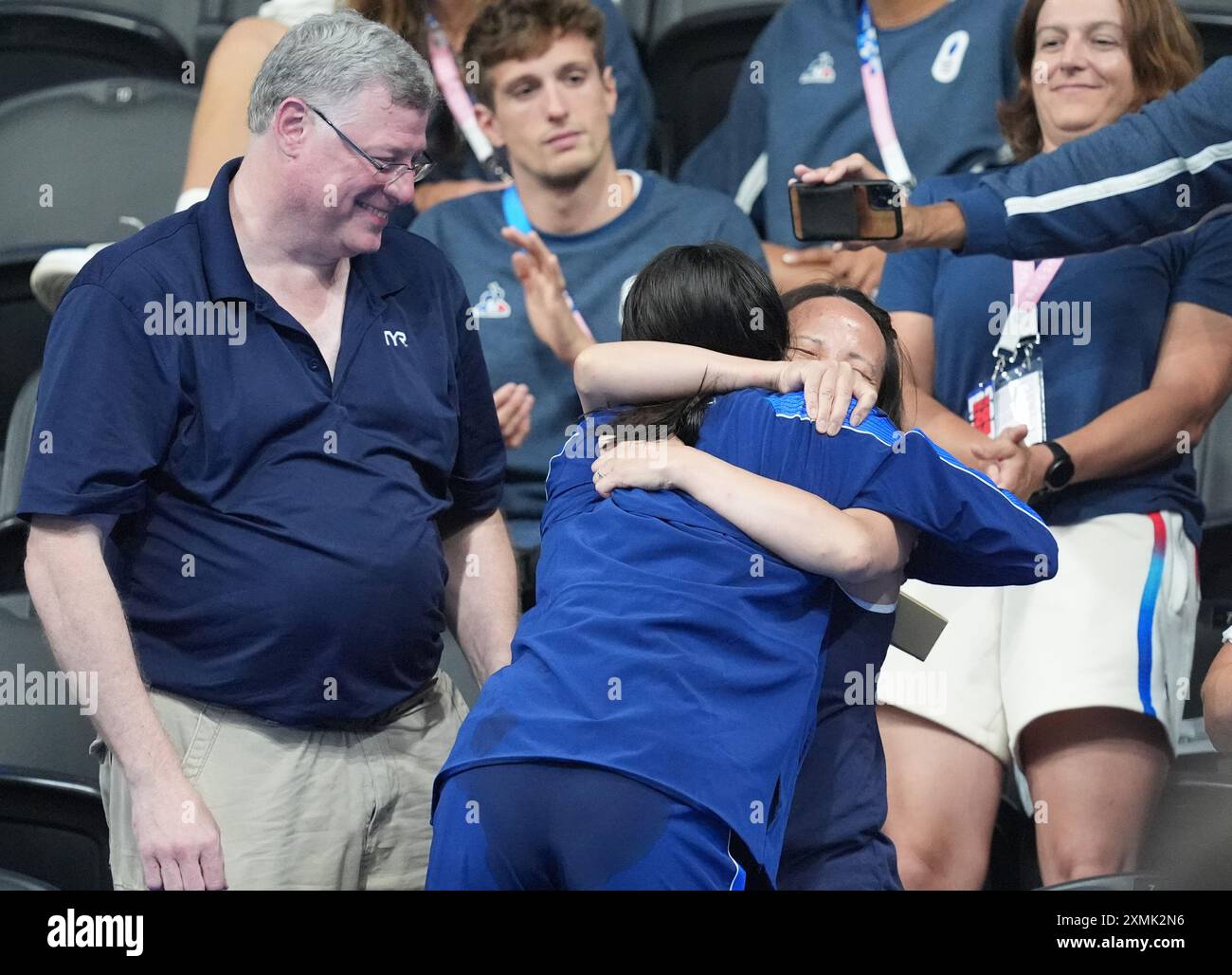 Paris, France. 28th July, 2024. Gold medalist Torri Huske of the U.S ...