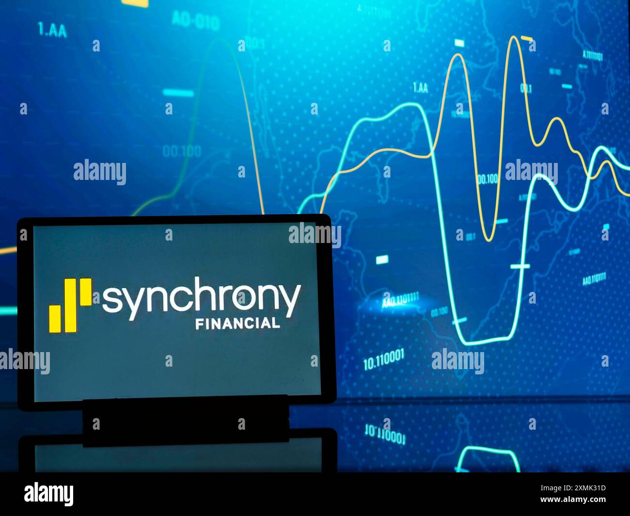 Germany - July 28, 2024: In this photo illustration, Synchrony ...