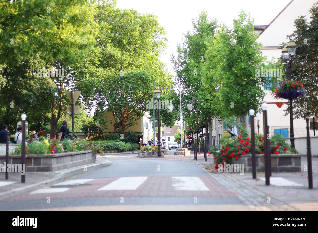 Picturesque small town street view in Roissy En France, Paris, France ...