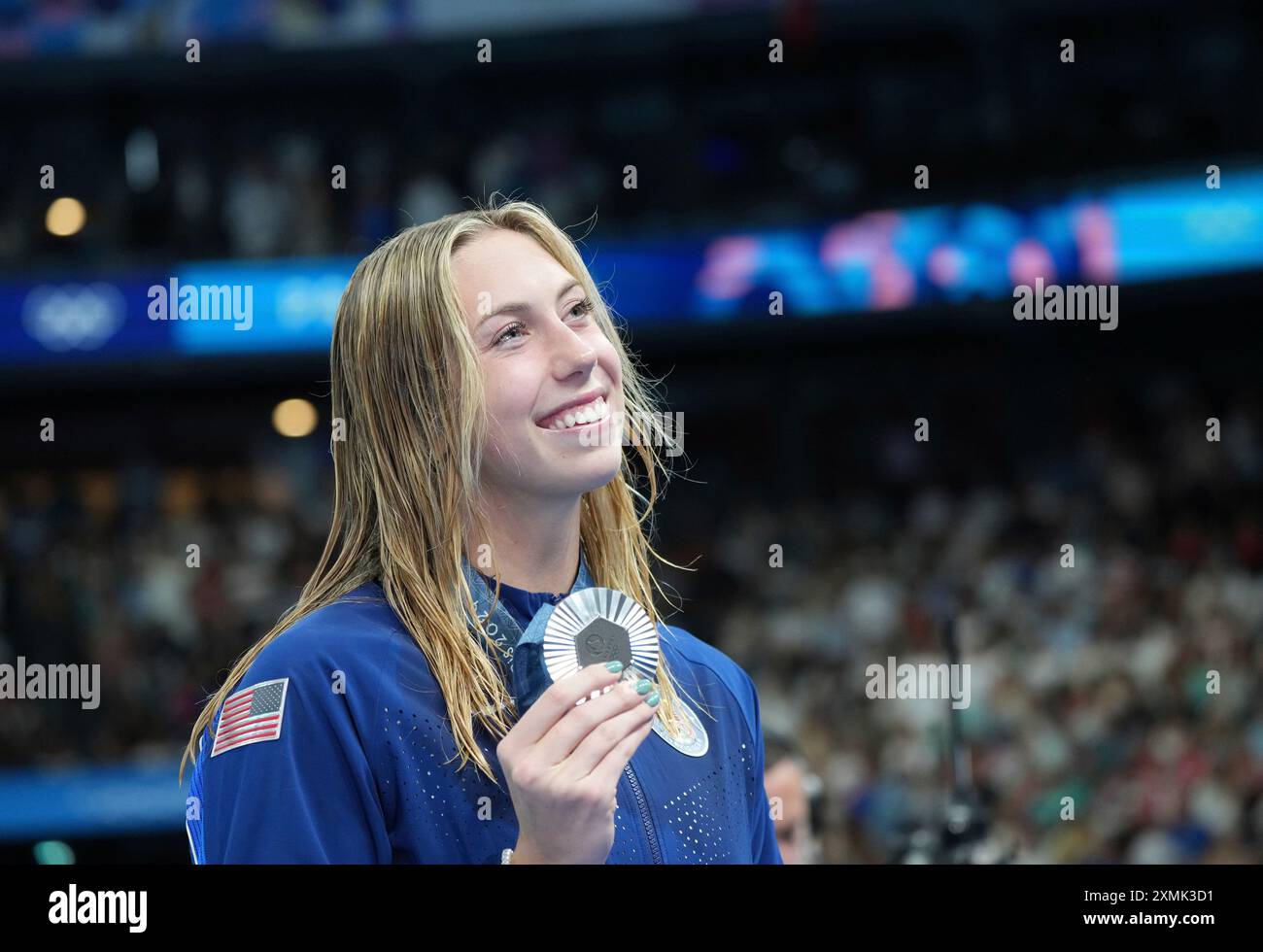 The United States WALSH Gretchen poses with her silver medal of the ...