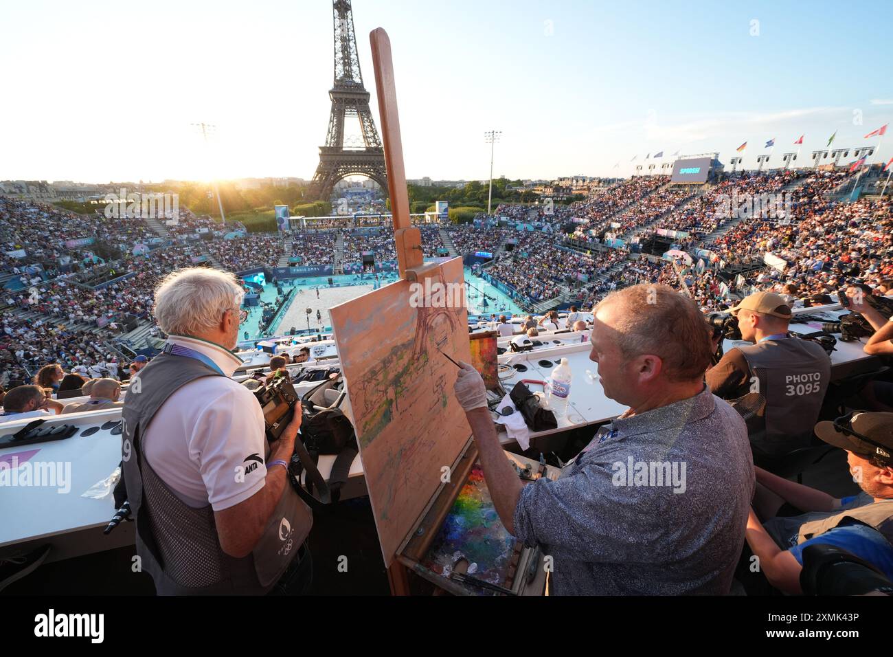 Paris, France. 28th July, 2024. Olympics, Paris 2024, beach volleyball ...