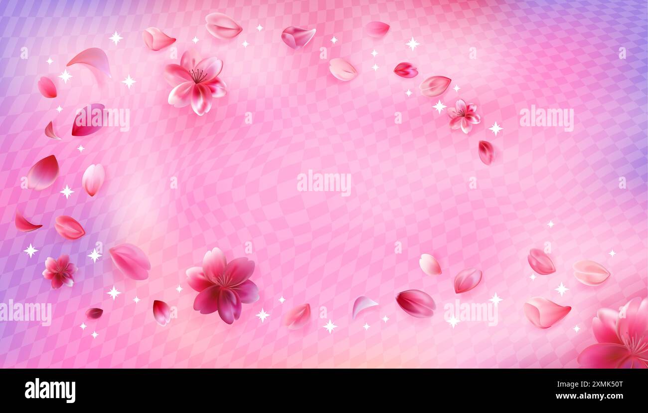 y2k pink neon kawaii background with sakura petals. Beautiful magenta ...