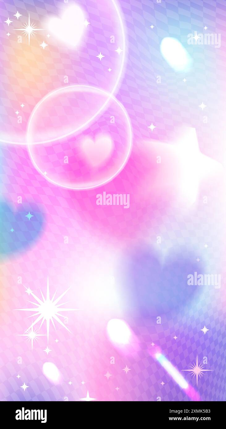 Cute y2k rainbow sparkle anime stories background. Magic purple blue ...