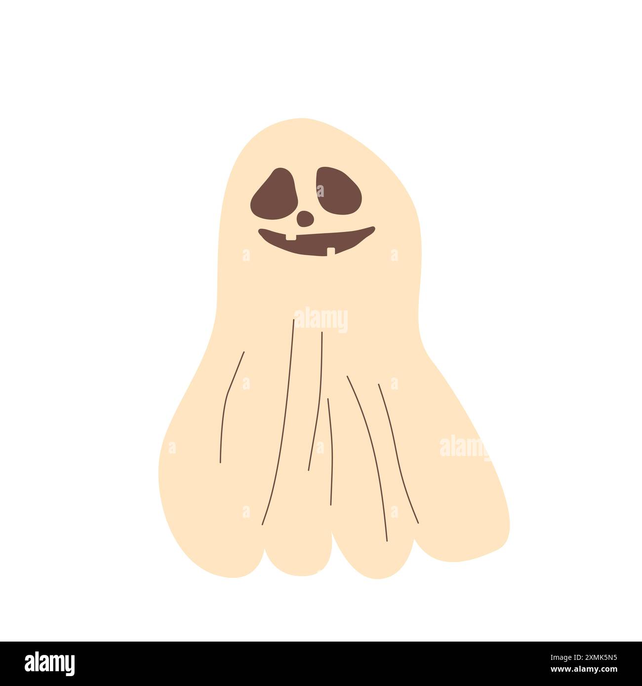 Cute ghost with a smiling face isolated on white background. Vector ...