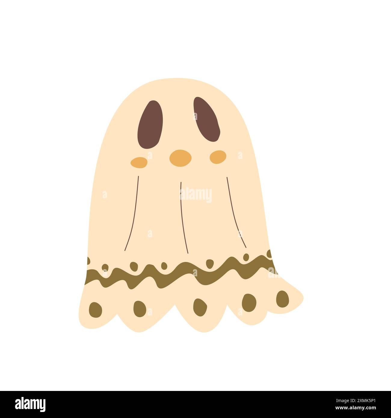Halloween ghost with ornament decoration sheet. Vector hand drawn Ghoul ...