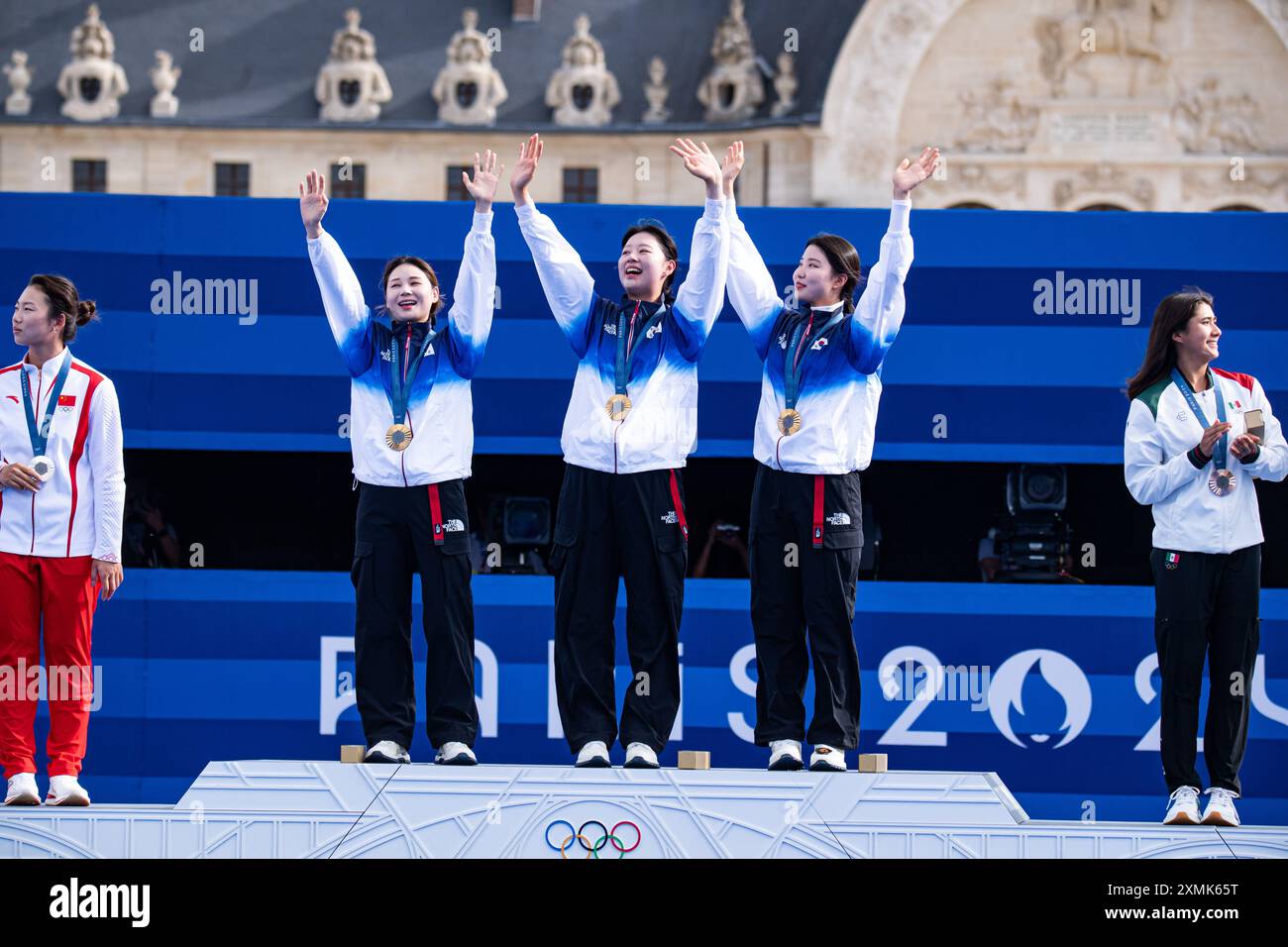 Hunyoung Jeon, Sihyeon Lim and Suhyeon Nam of Korea Gold medal, Archery ...