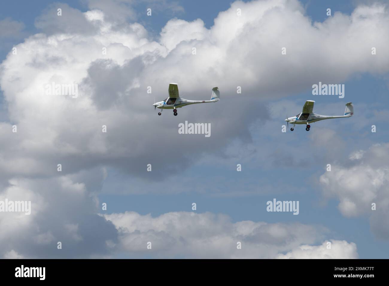 Two Pipistrel Velis Electro light aircraft demonstrating electrically ...