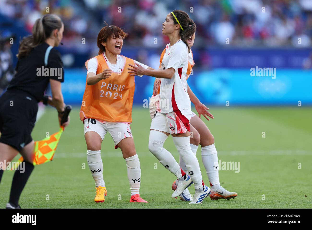 Paris, France. 28th July, 2024. (L to R) Honoka Hayashi, Yui Hasegawa (JPN) Football/Soccer ...