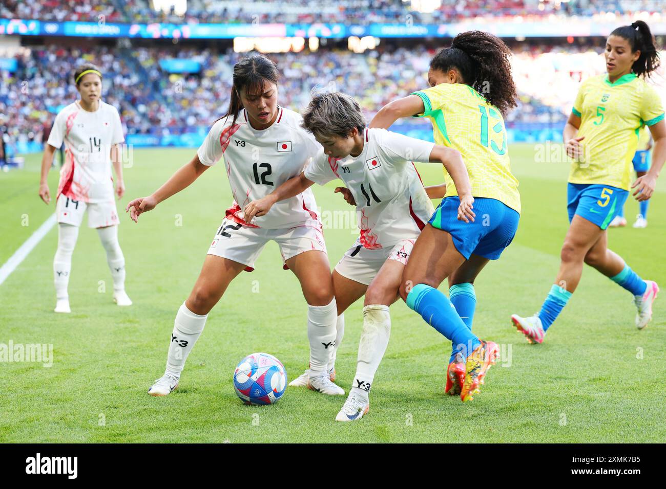 Paris, France. 28th July, 2024. (L to R) Momoko Tanikawa, Mina Tanaka ...