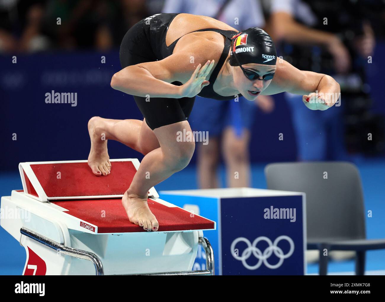 Paris, France. 28th July, 2024. Belgian swimmer Valentine Dumont ...