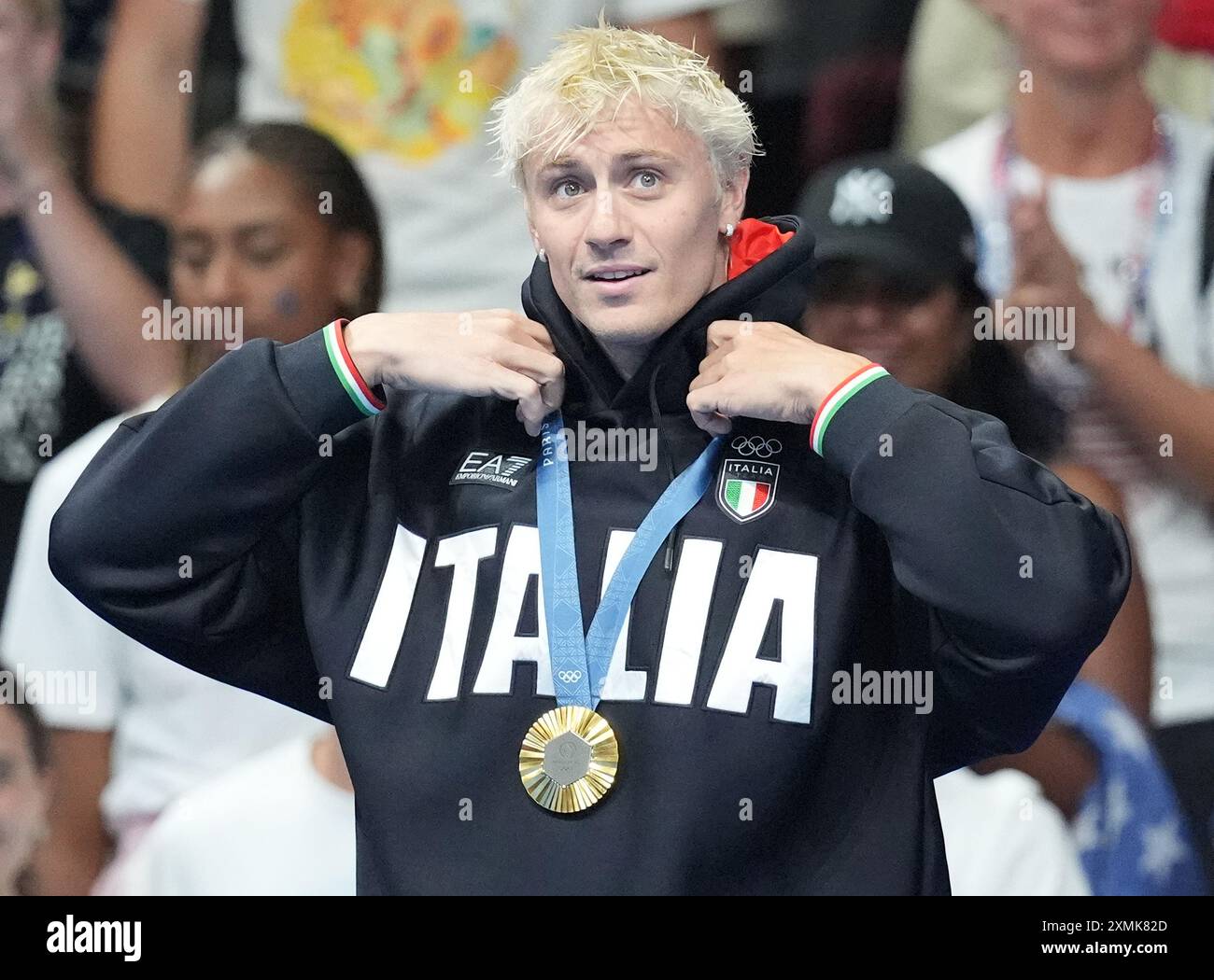 Paris, France. 28th July, 2024. Gold medalist Nicolo Martinenghi of ...