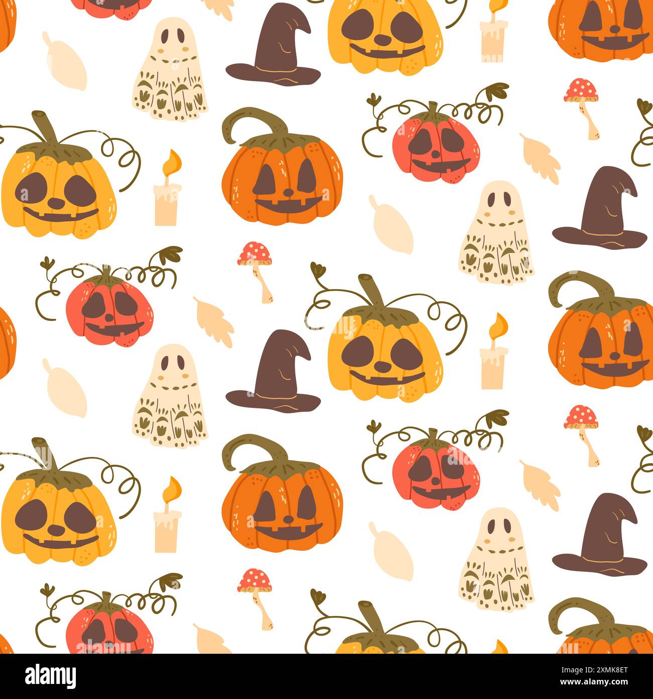 Halloween seamless pattern. All Hallows' Eve continuous background ...