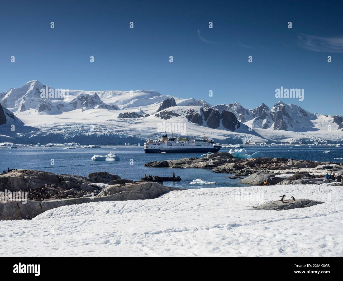 The Ocean Nova disembarking tourists at Point Circumcision, Petermann ...