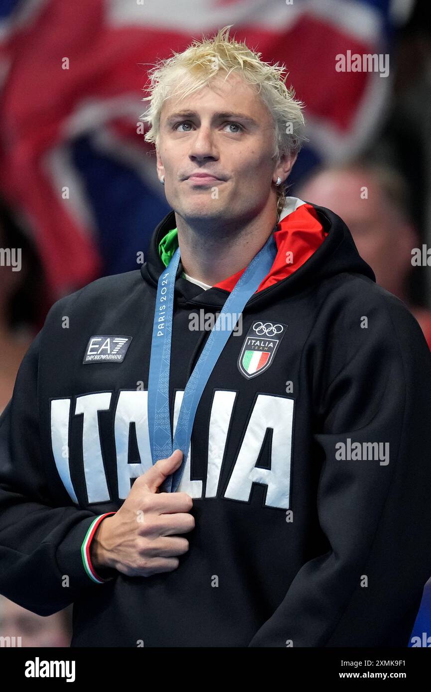 Parigi, France. 28th July, 2024. Nicolo Martinenghi, of Italy, gold ...