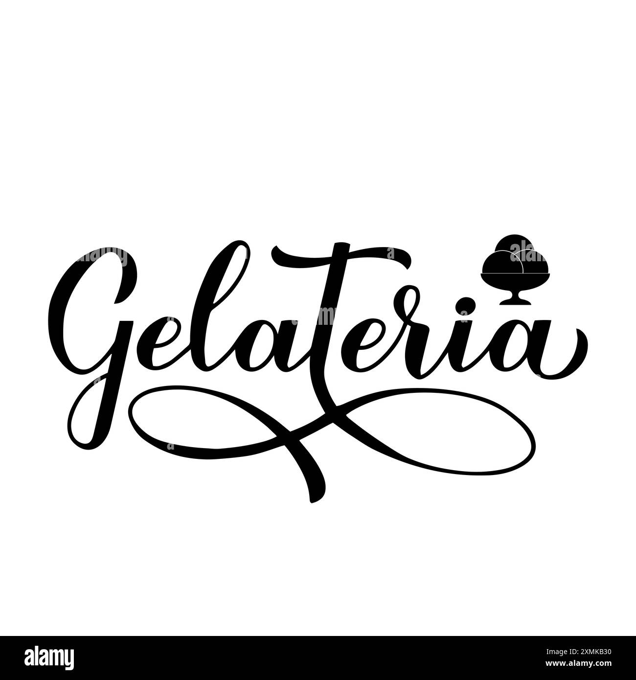 Gelateria calligraphy hand lettering isolated on white. Italian ice ...