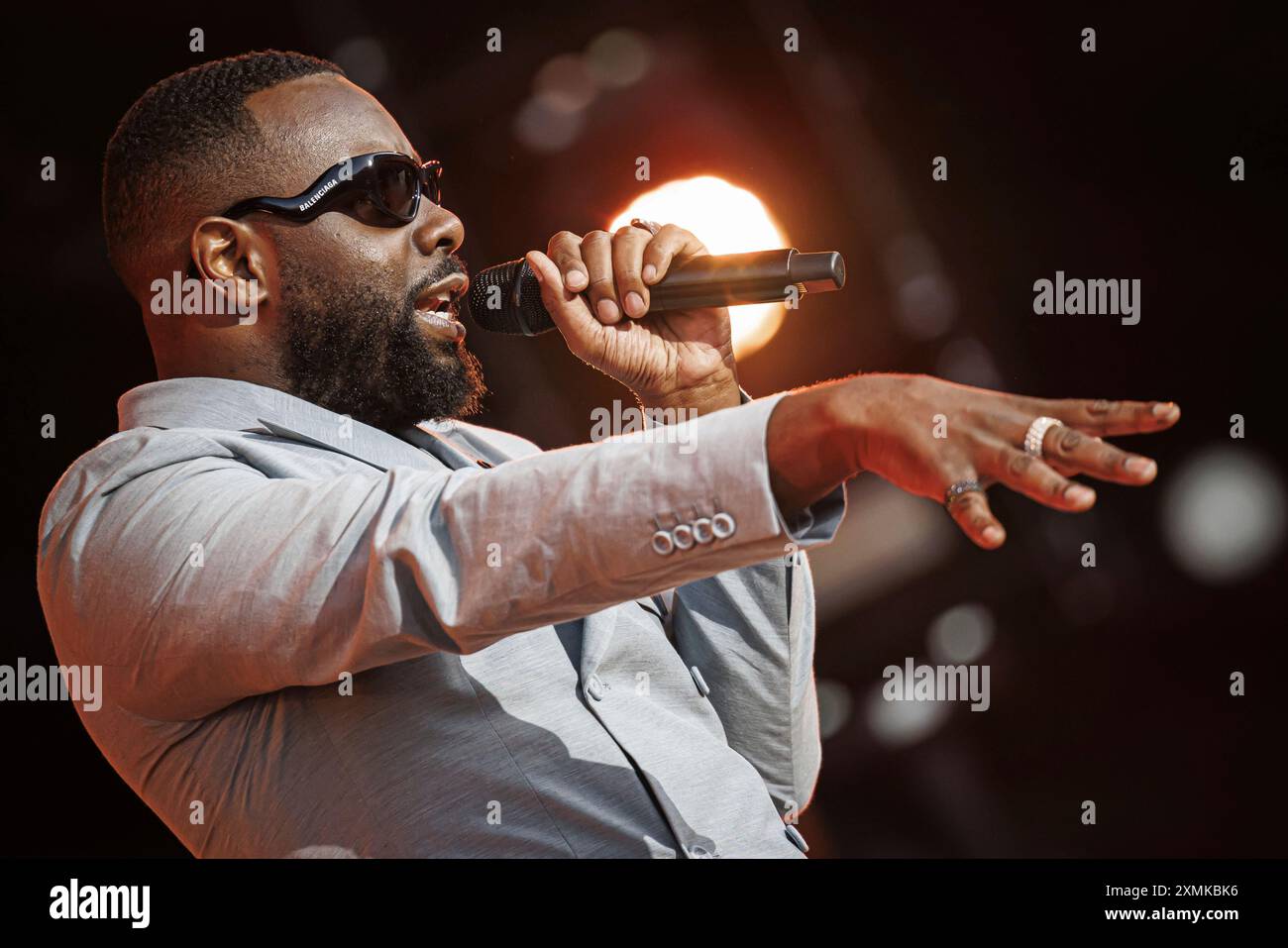 Congolese singer and rapper Gims performs on the main stage during the ...