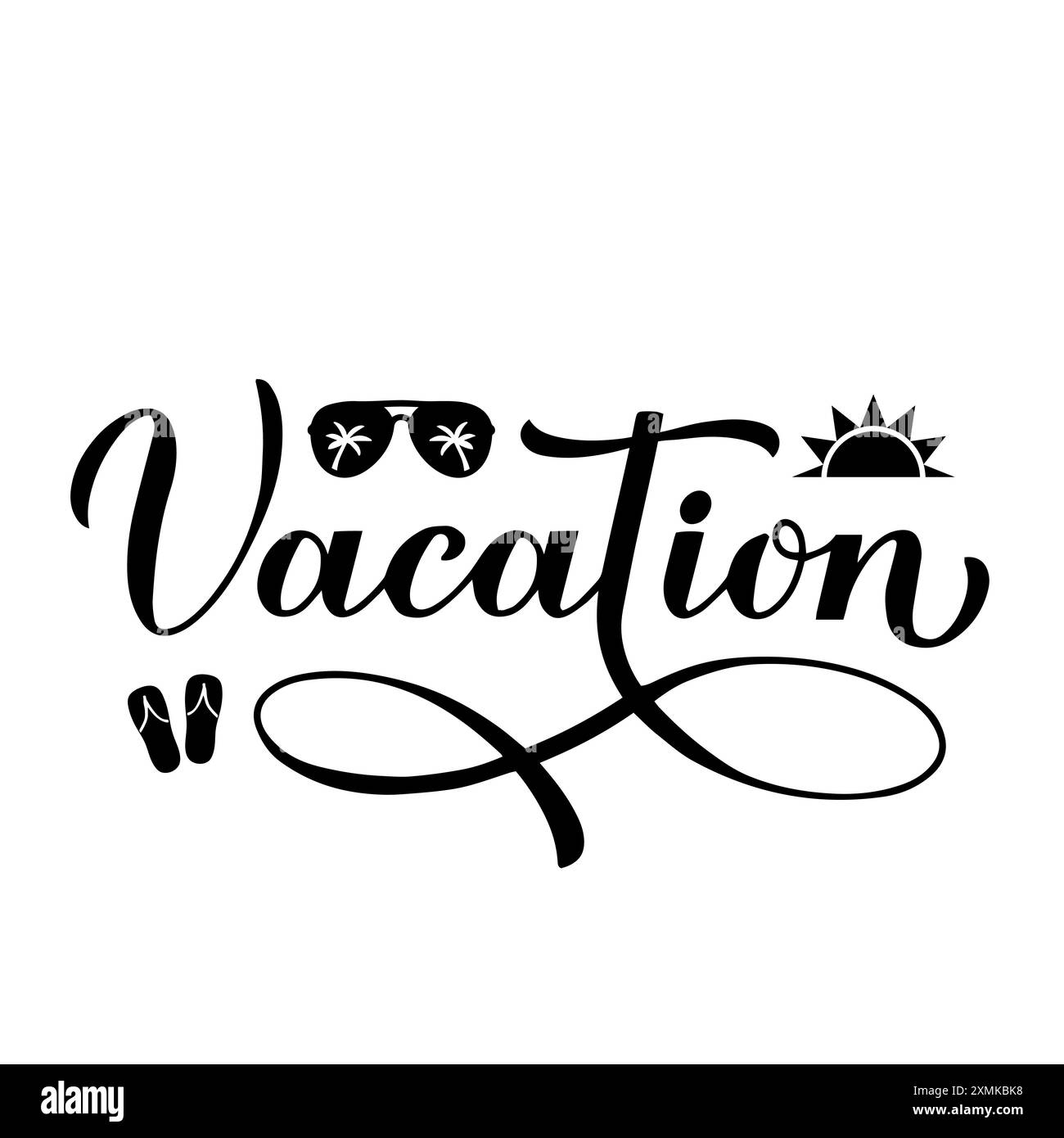 Vacation calligraphy hand lettering. Vector template for typography ...