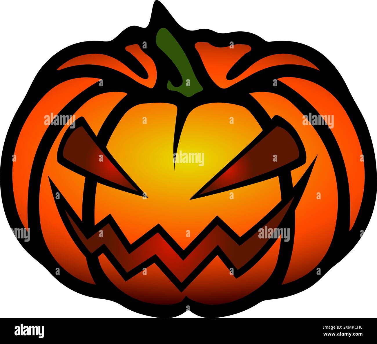 Halloween symbol, scary pumpkin face with evil smile. Jack o lantern ...