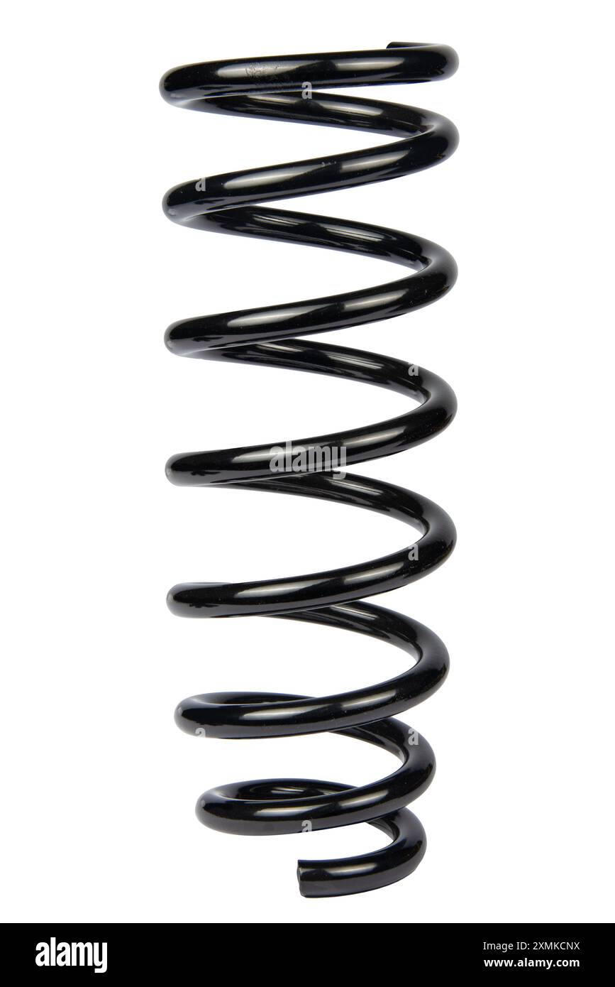 Black Coil Spring Isolated On White Background Stock Photo - Alamy