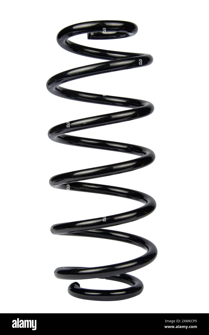 Black Coil Spring Isolated On White Background Stock Photo - Alamy