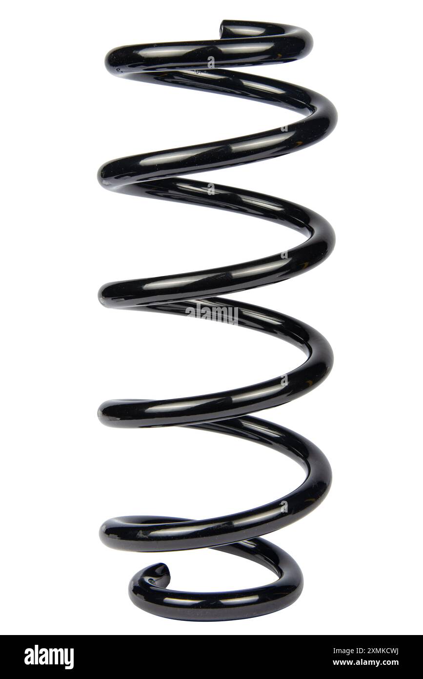 Black Coil Spring Isolated On White Background Stock Photo - Alamy