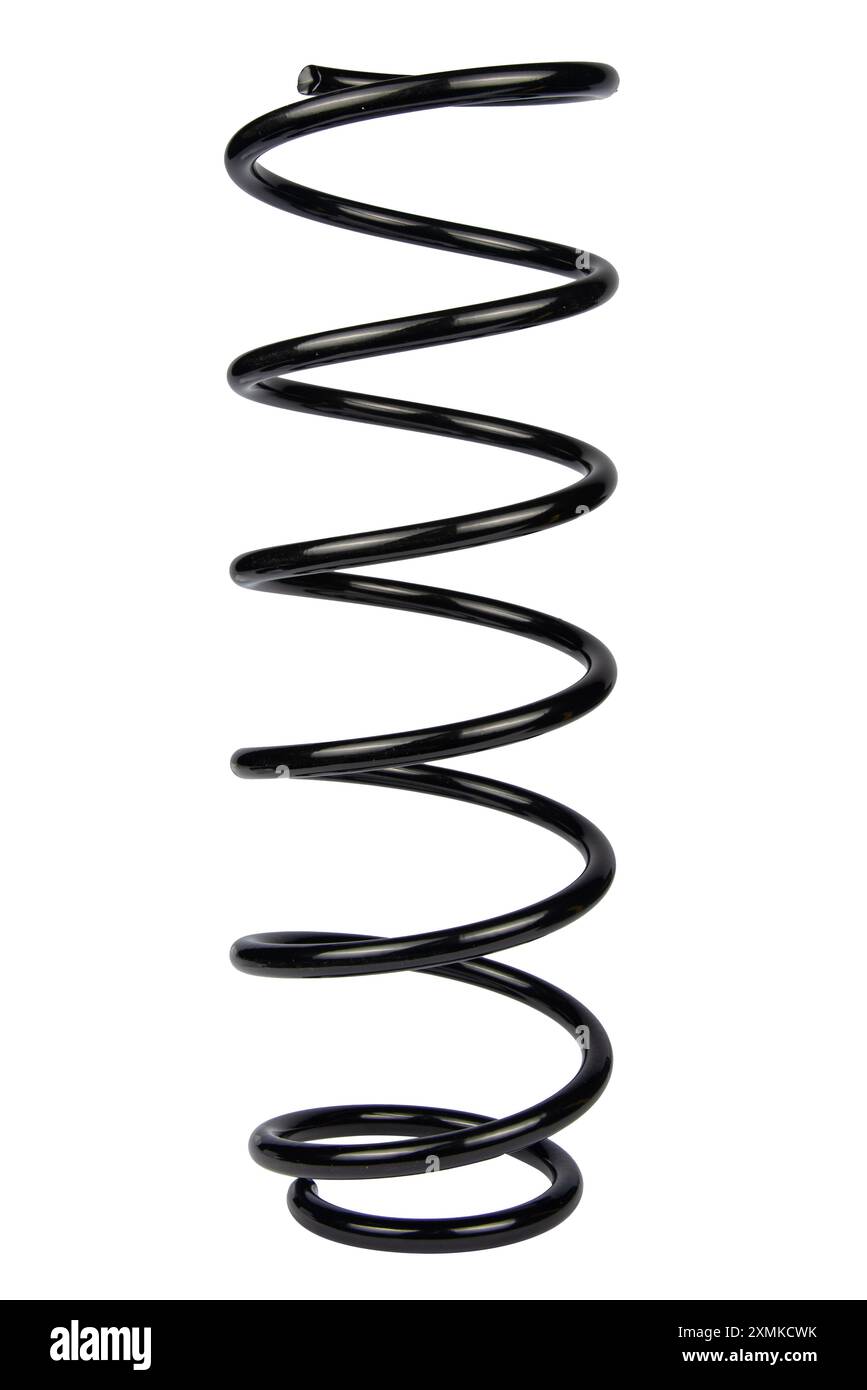 Black Coil Spring Isolated On White Background Stock Photo - Alamy