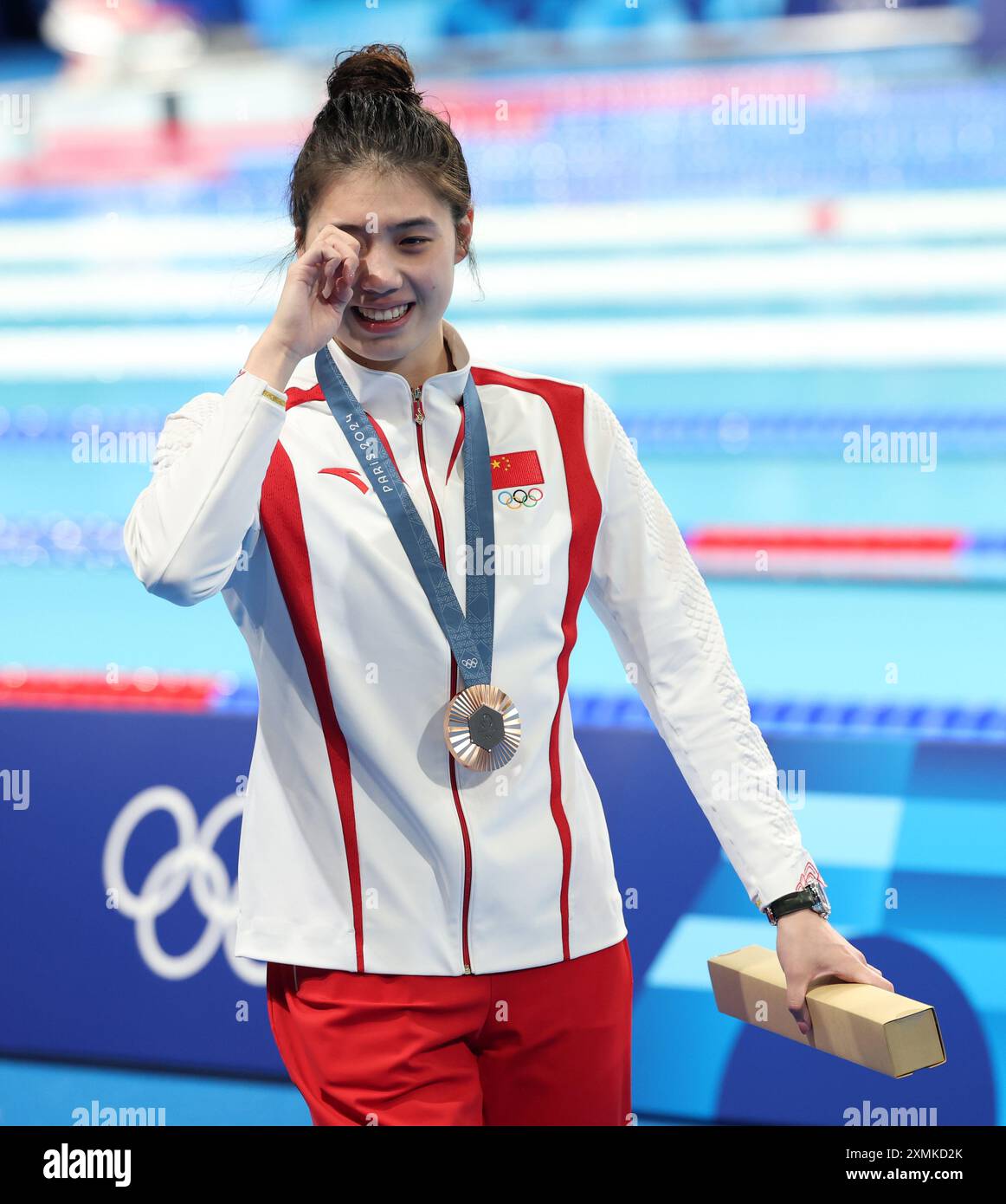 Paris, France. July 28th 2024. China's Yufei Zhang celebrates with her ...