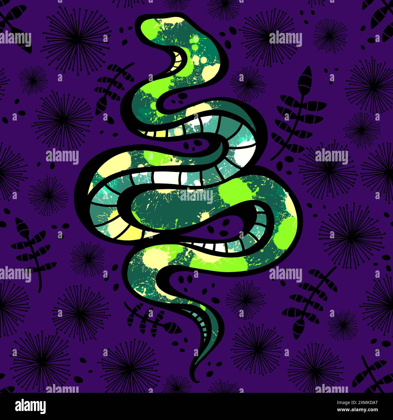 Summer cartoon animals seamless snake pattern for wrapping paper and ...