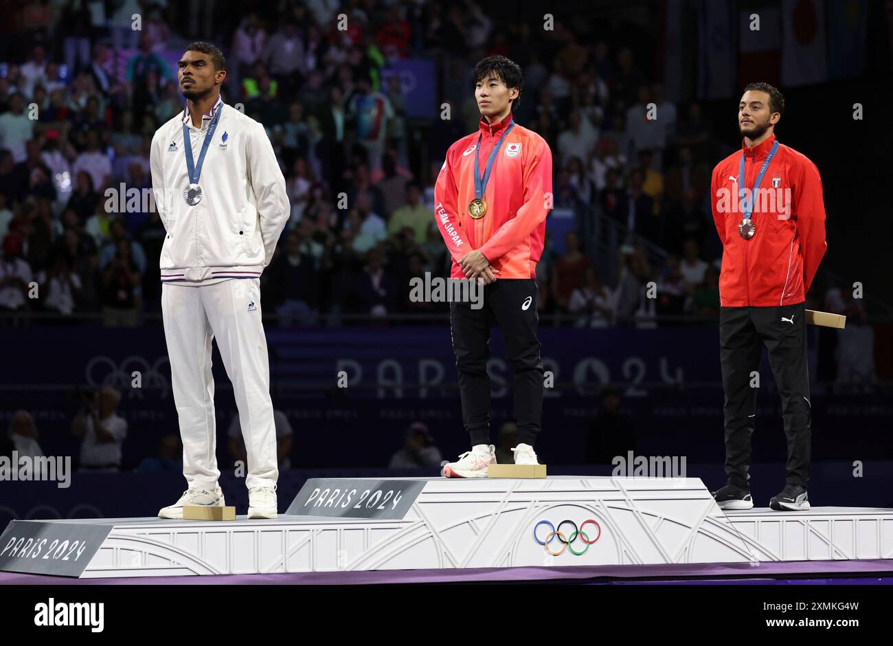 France's BOREL Yannick, silver, Japan's KANO Koki, gold, and Egypt's ...