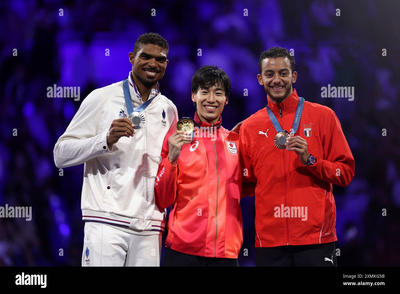 France's BOREL Yannick, silver, Japan's KANO Koki, gold, and Egypt's ...